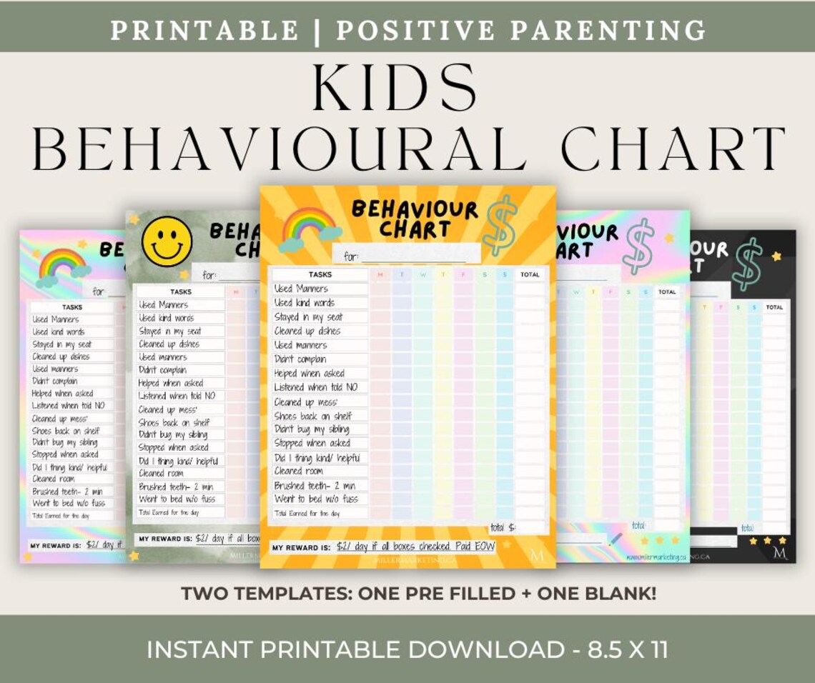 Kids Accountability Tool for Good Behavior | Kids Fun Behavior Reward ...