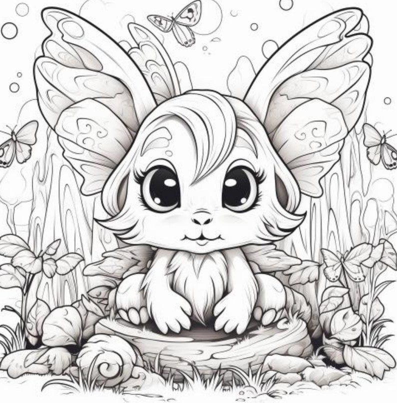 Colouring Book, Enchanted Forest and Magical Creatures. - Etsy
