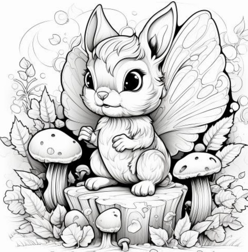 Colouring Book, Enchanted Forest and Magical Creatures. - Etsy
