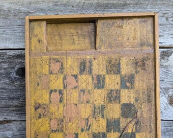 Antique Late 19th Century Quebec, Canada Checker Game Board, Black and ...