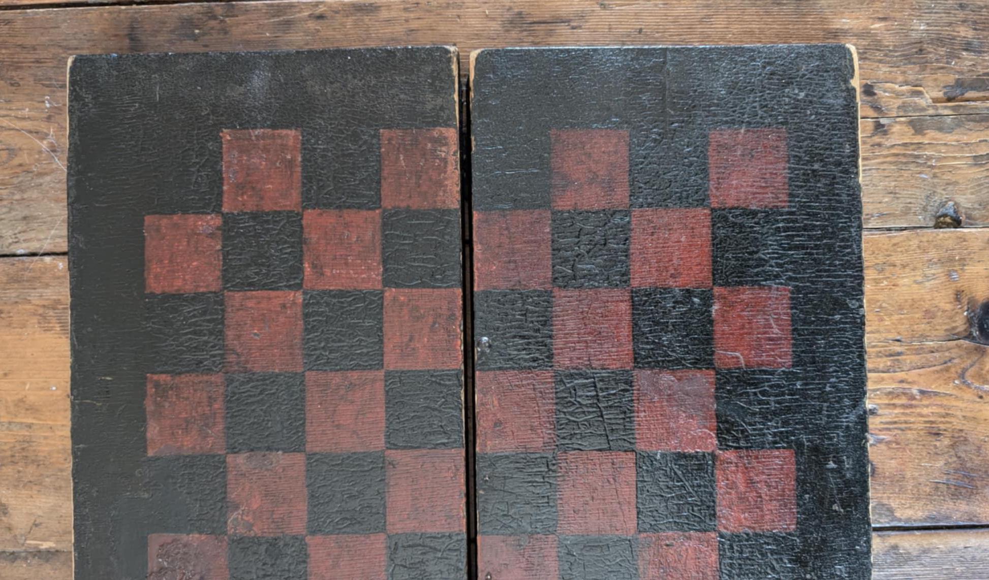 Antique 19th Century Folding Boxwood Portable Checkerboard RARE Old ...