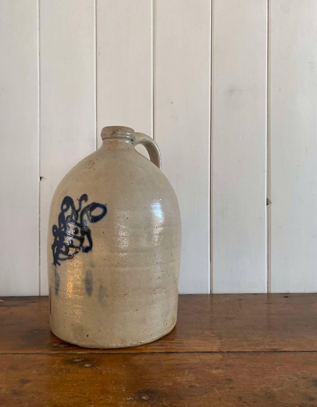Antique Late 19th Century Quebec 2 Gallon Stoneware Jug Crock Salt ...