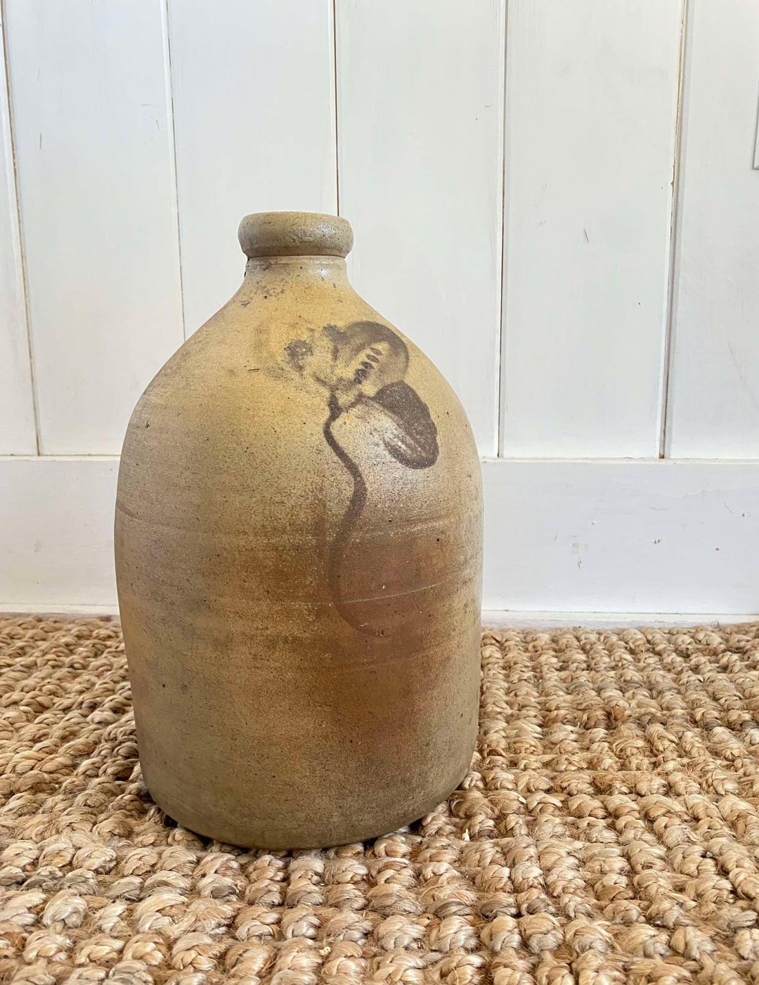Antique 19th Century Quebec Farrar 1 Gallon Stoneware Jug - Salt Glazed ...