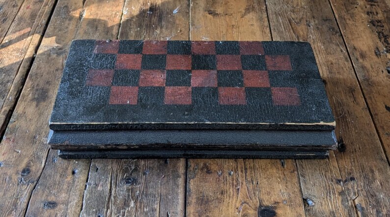 Antique 19th Century Folding Boxwood Portable Checkerboard RARE Old ...