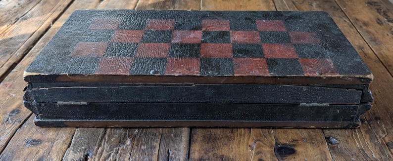 Antique 19th Century Folding Boxwood Portable Checkerboard RARE Old ...