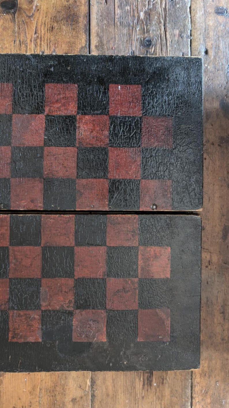 Antique 19th Century Folding Boxwood Portable Checkerboard RARE Old ...