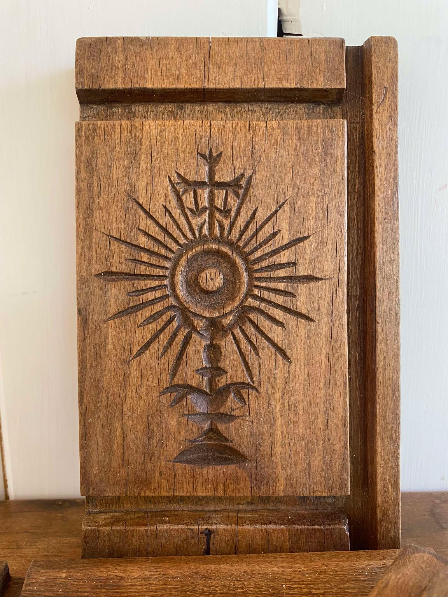 Antique Quebec Hand Carved Oak Wood Missel Sugar Mold - Signed L.B ...