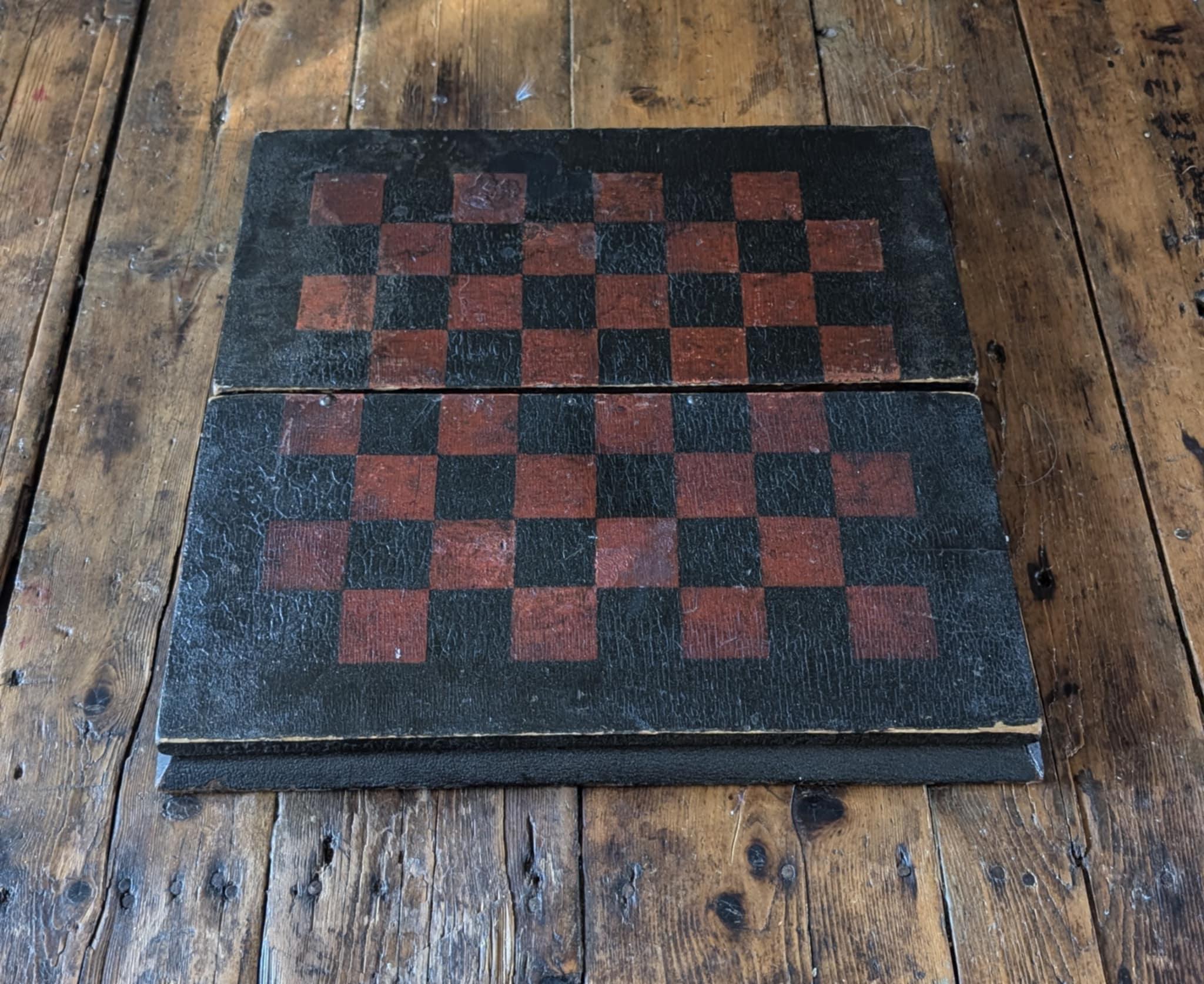 Antique 19th Century Folding Boxwood Portable Checkerboard RARE Old ...