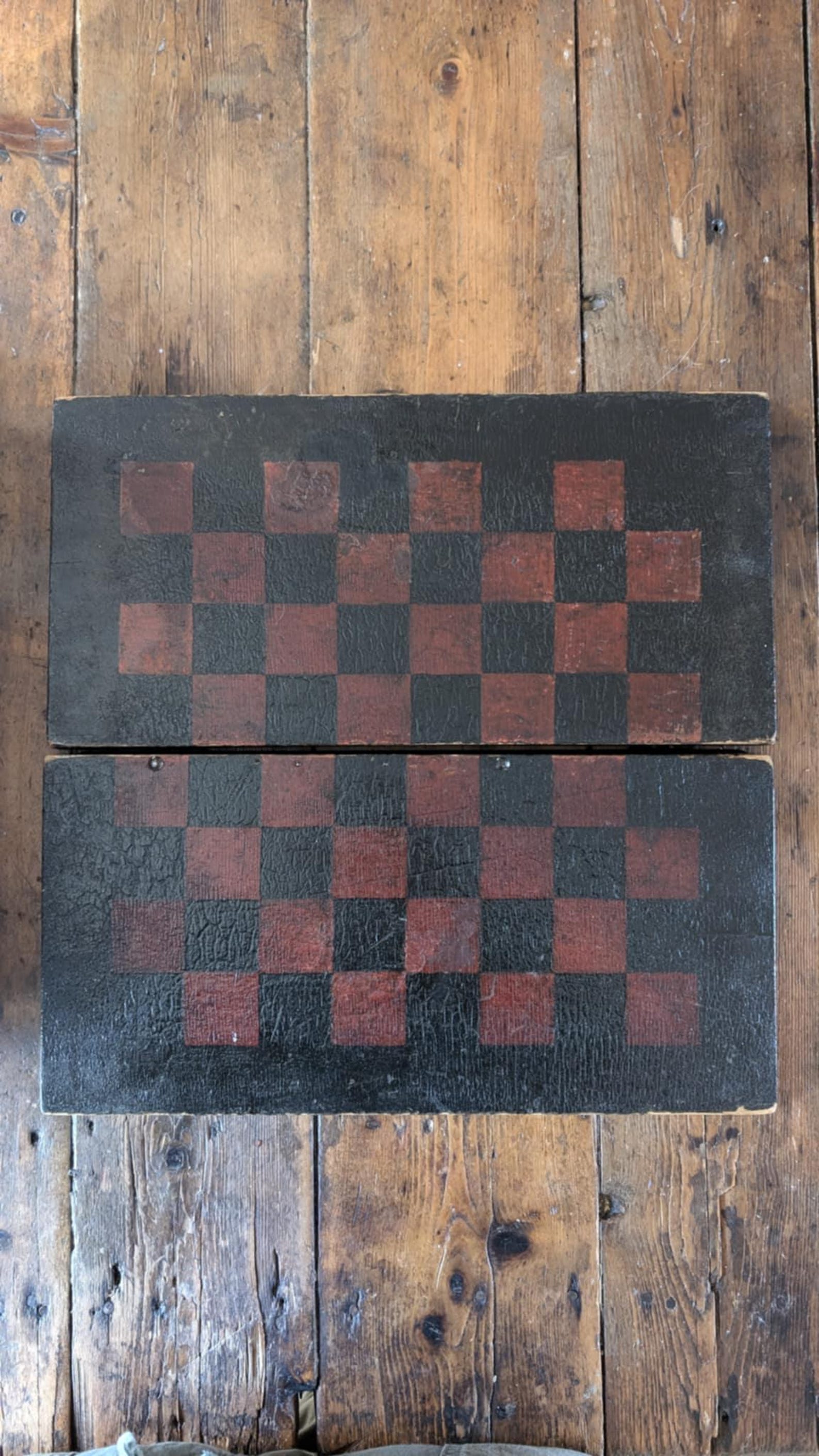 Antique 19th Century Folding Boxwood Portable Checkerboard RARE Old ...