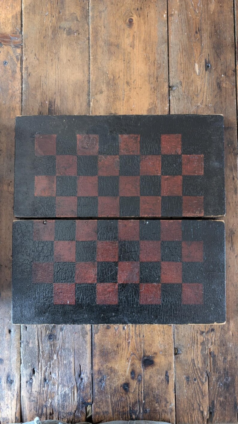 Antique 19th Century Folding Boxwood Portable Checkerboard RARE Old ...
