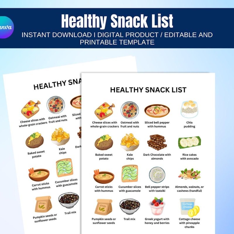 Healthy Grocery List - Etsy