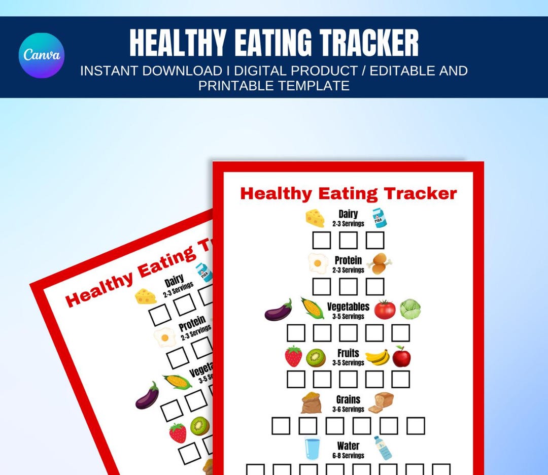 Printable Healthy Eating Tracker, Healthy Food Poster, Kids Food Chart ...