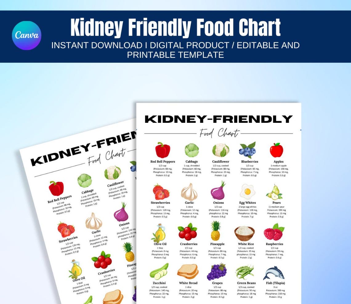 Kidney Friendly Food List, Kidney Diet List, Low Potassium Grocery List ...