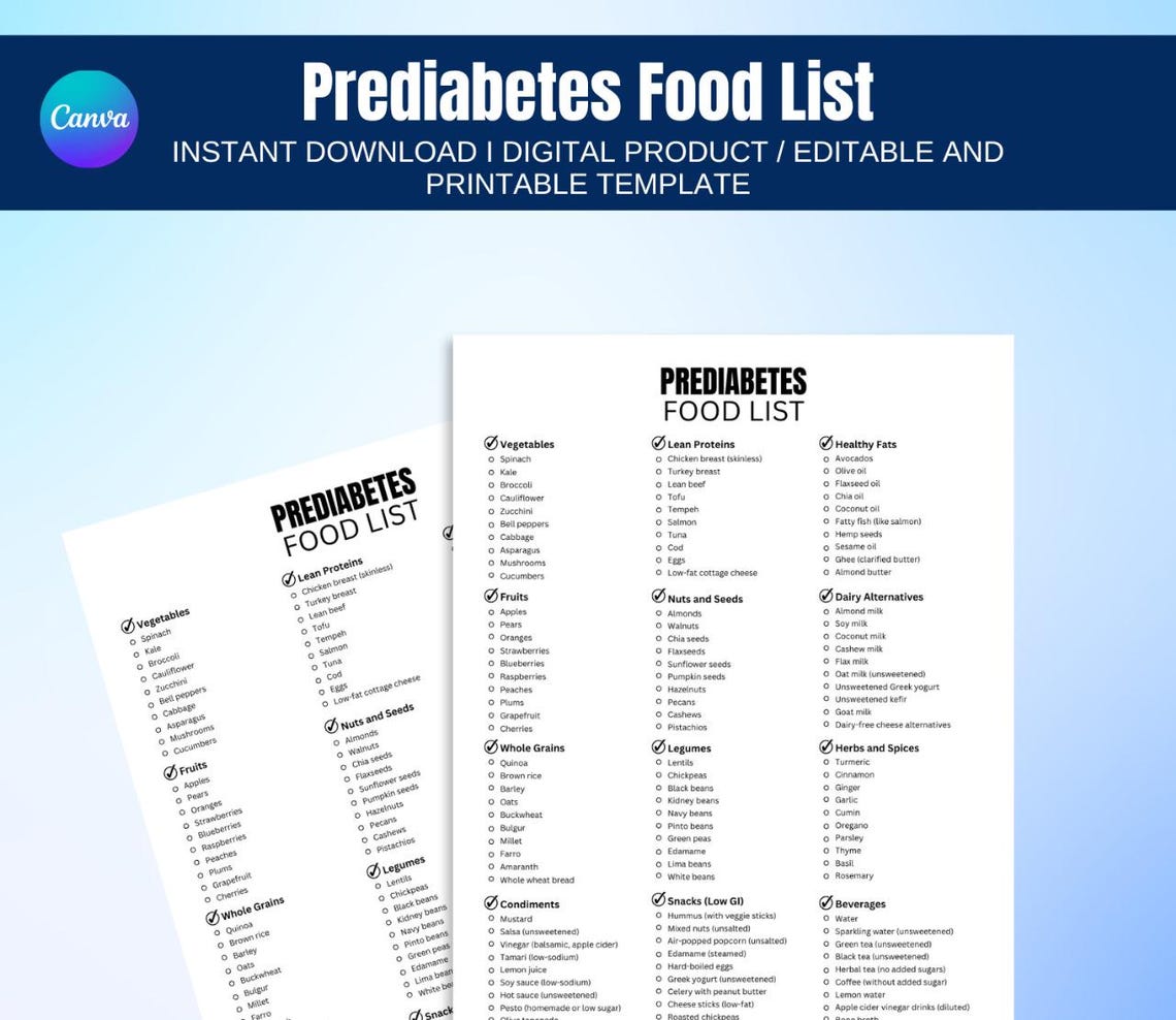 Prediabetes Food List, Pre Diabetes Food Chart, Low Sugar Grocery List ...