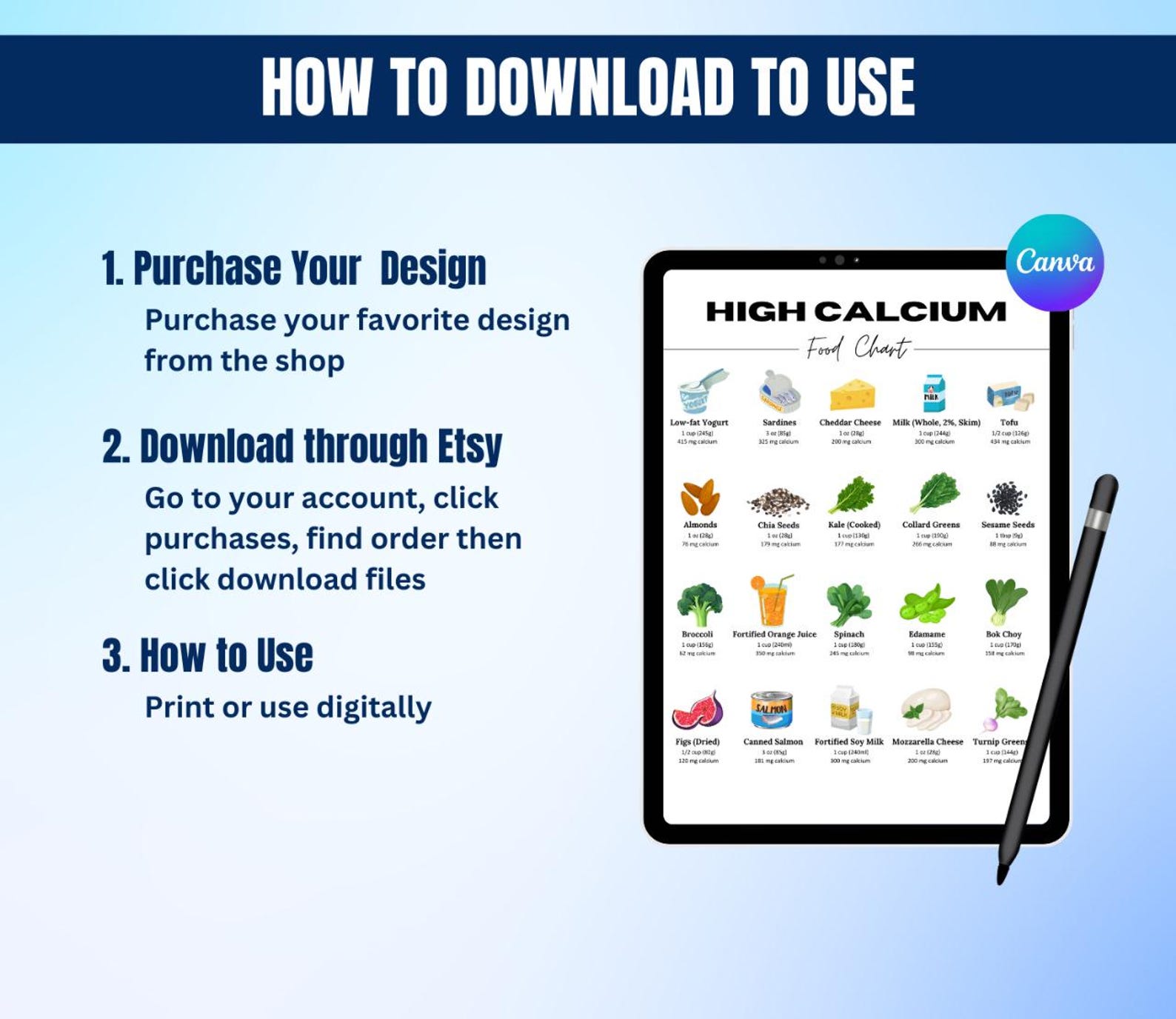 High Calcium Food List, Calcium Rich Food Chart, Calcium Deficiency ...