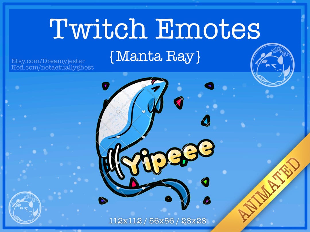 ANIMATED "yipee" Manta Ray Emote | Set 1 | Discord, Twitch, and Youtube ...