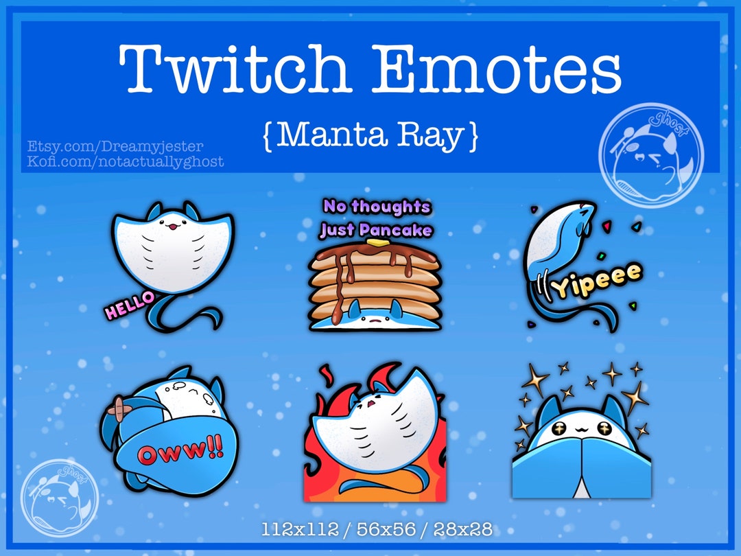 6 Manta Ray Twitch Emotes | Set 1 | Discord, Twitch, and Youtube | - Etsy