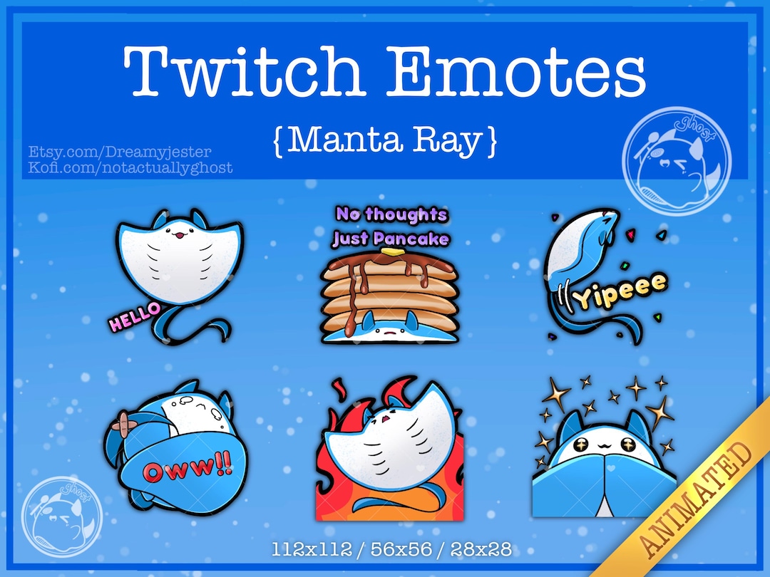 6 ANIMATED Manta Ray Twitch Emotes | Set 1 | Discord, Twitch, and ...
