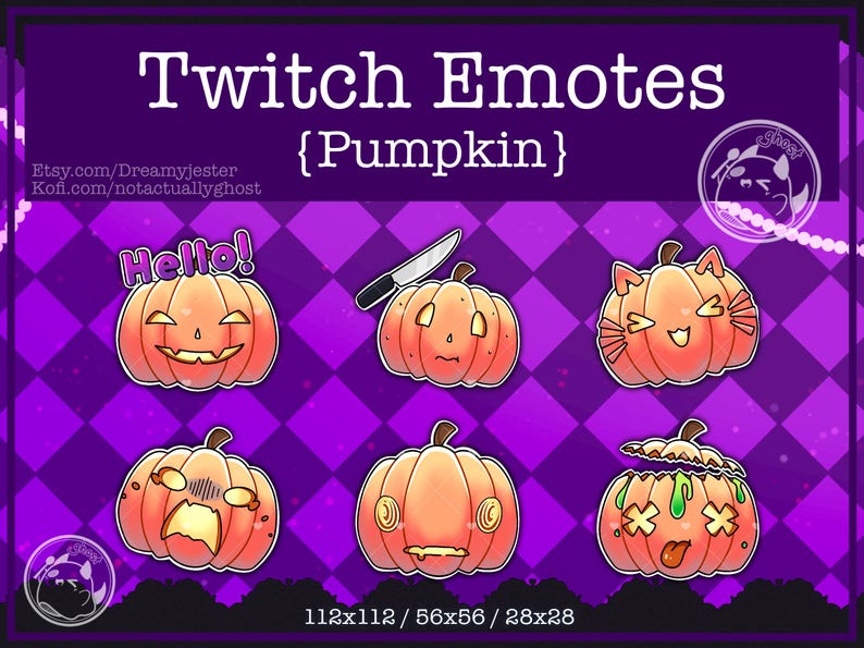 6 Pumpkin Twitch Emotes | Set 1 | Discord, Twitch, and Youtube ...