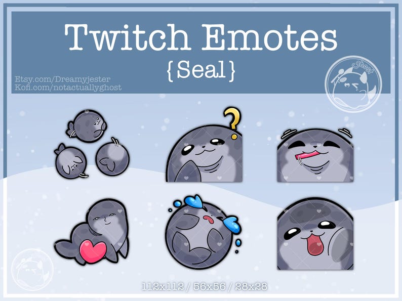 6 Seal Twitch Emotes | Set 1 | Discord, Twitch, and Youtube | - Etsy