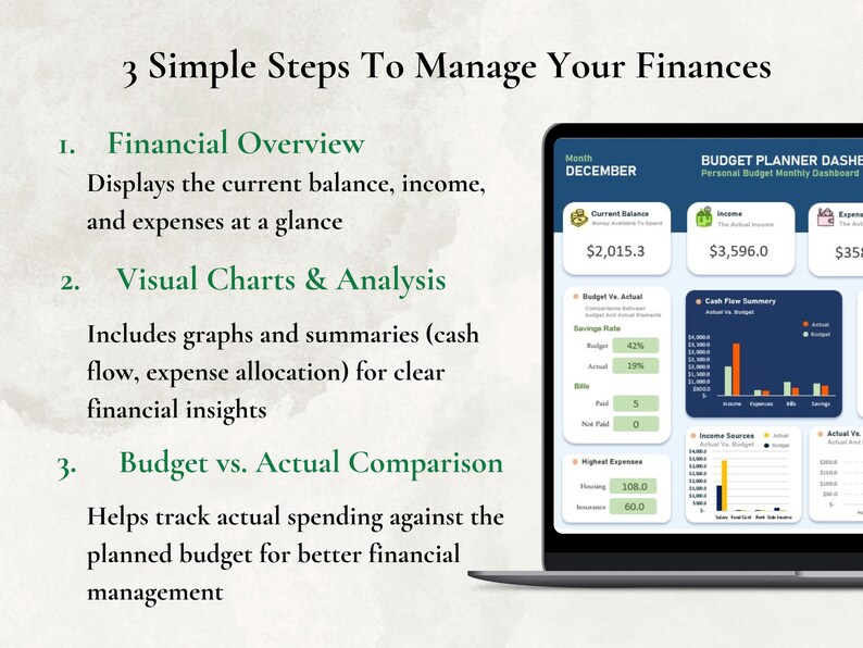 Monthly Budget Excel Template: Personal Finance Planner (ZIP File) - Etsy