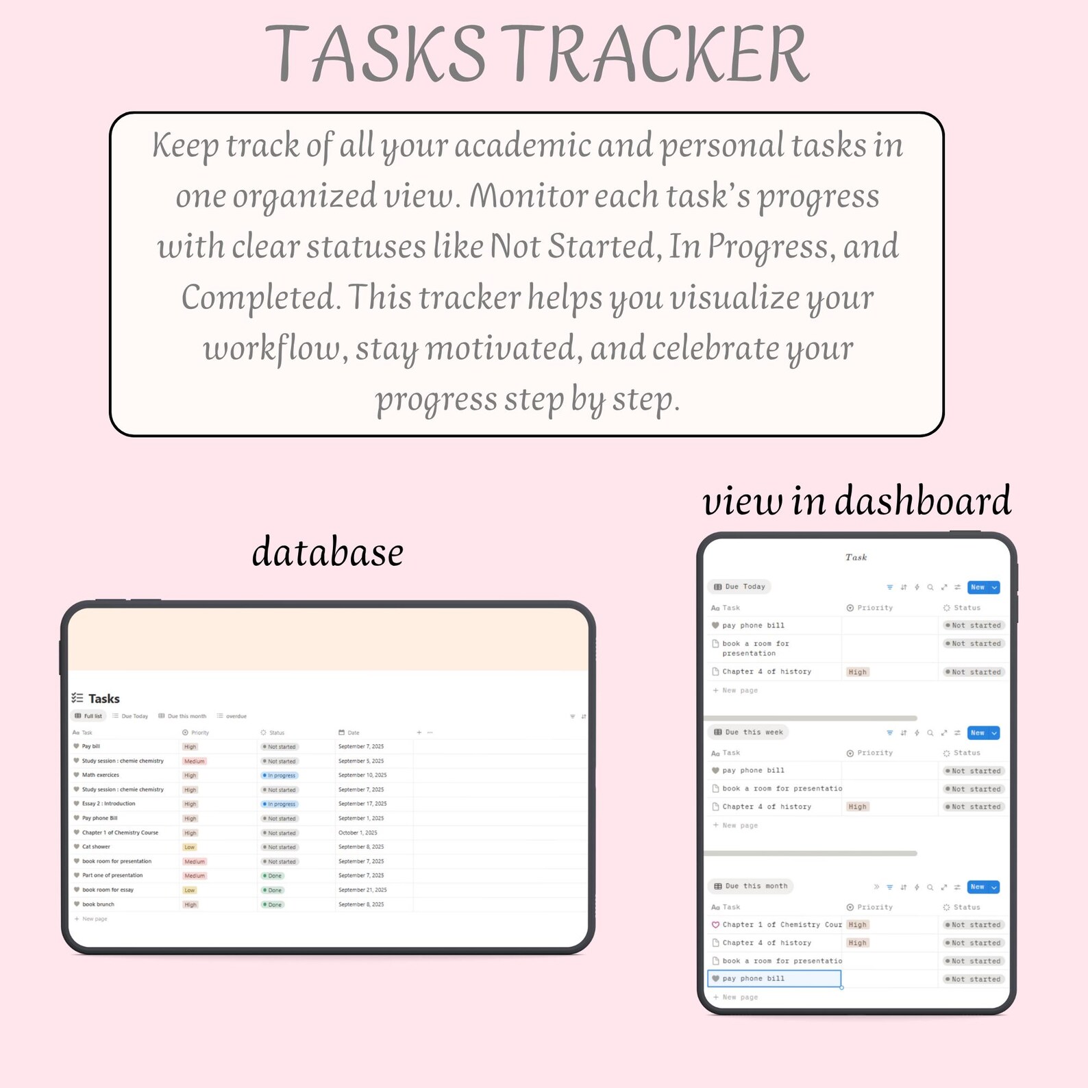 Academic Notion Template | Study Planner for Students | College ...