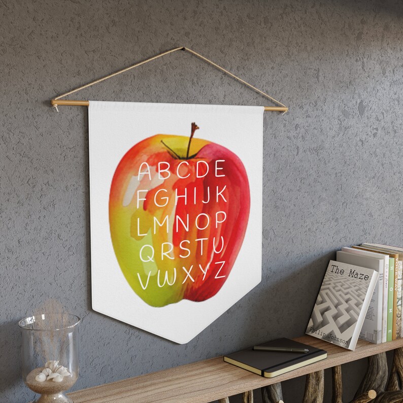 Alphabet Pennant, Watercolor Apple, Classroom Decor - Etsy