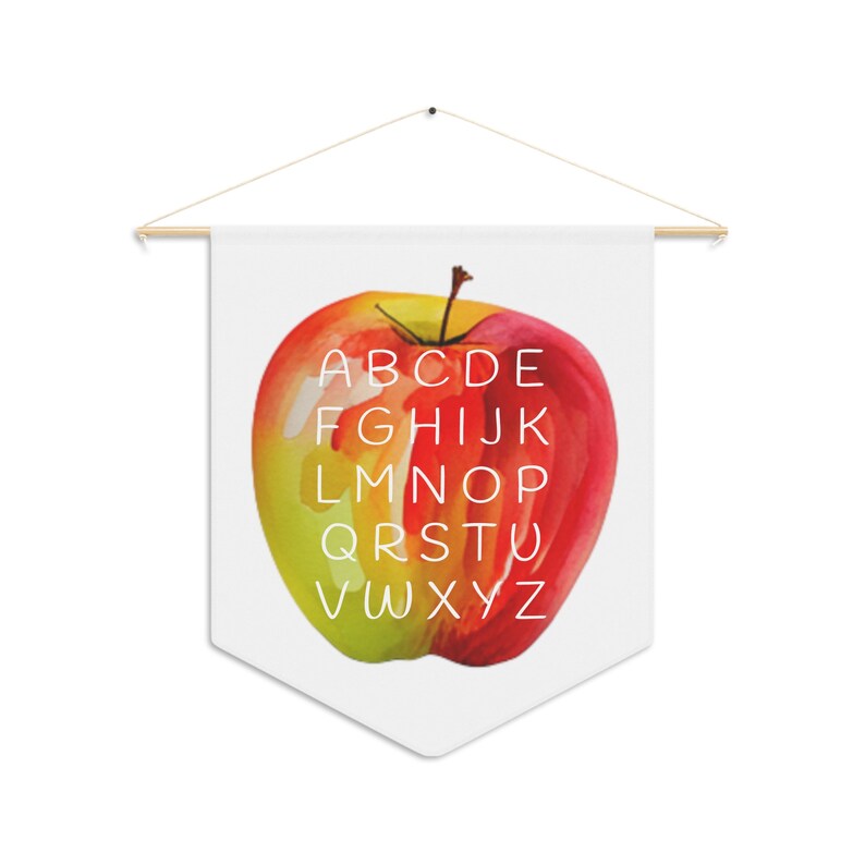 Alphabet Pennant, Watercolor Apple, Classroom Decor - Etsy
