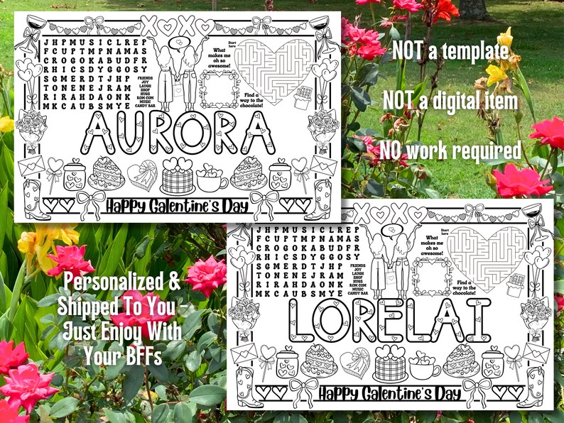 Personalized Galentines Coloring Pages for Adults, Valentines Party ...