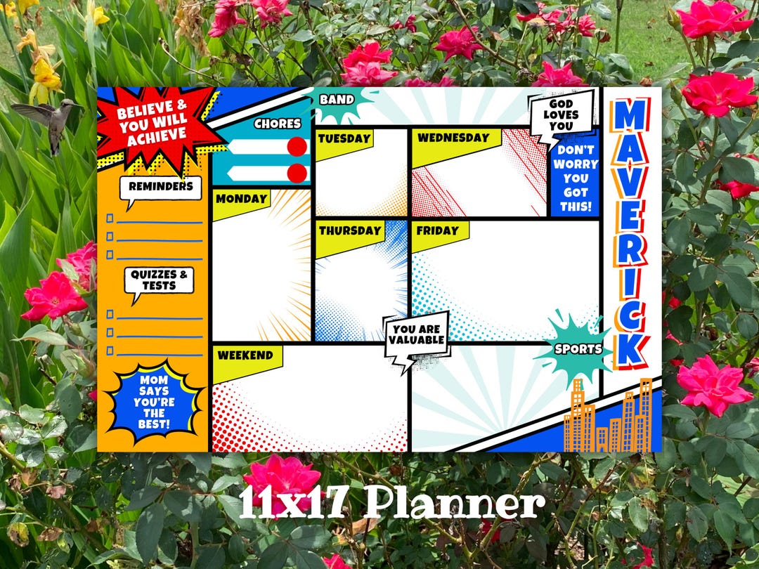Superhero Planner, Personalized Comic Strip, Superhero Birthday Gift ...