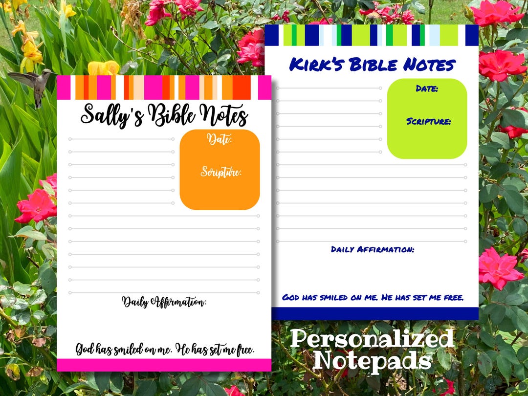 Personalized Bible Study Prayer Notepad, Baptism Gift, Gift for Church ...