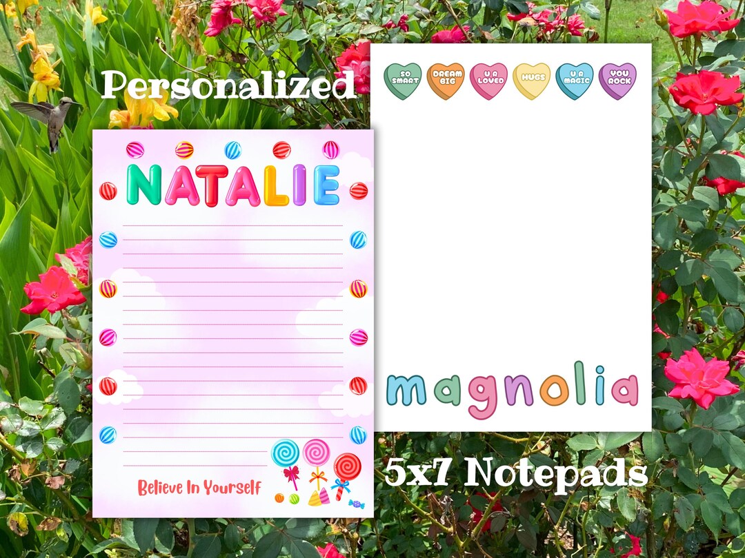 Candy Land Stationery, Personalized Conversation Hearts Notepad, Girls ...