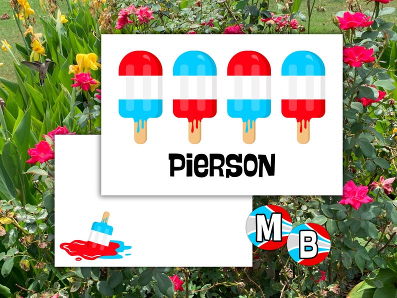 Popsicle Stationery, Summer Camp Cards, Ice Cream Notecards, July 4th ...