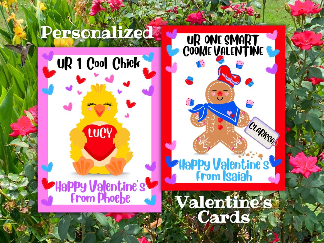 Valentine's Cards for Kids, Personalized School Class Valentine's ...