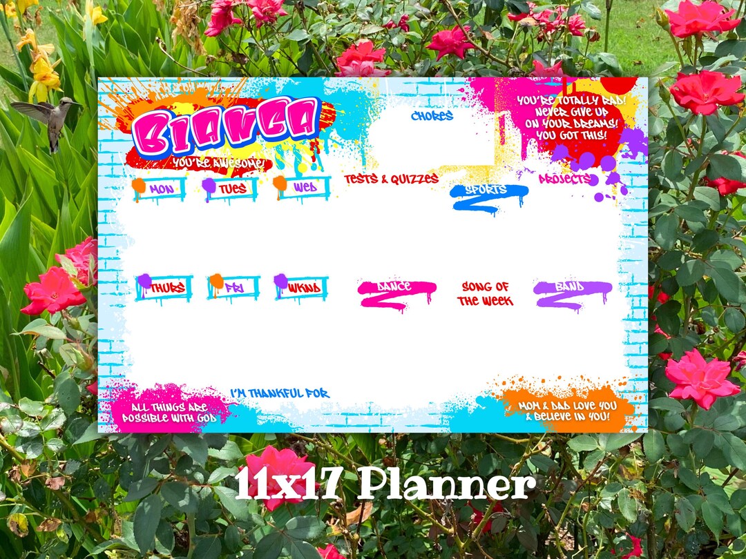 1980s Graffiti Stationery Set, Personalized Student Planner, 90s Retro ...