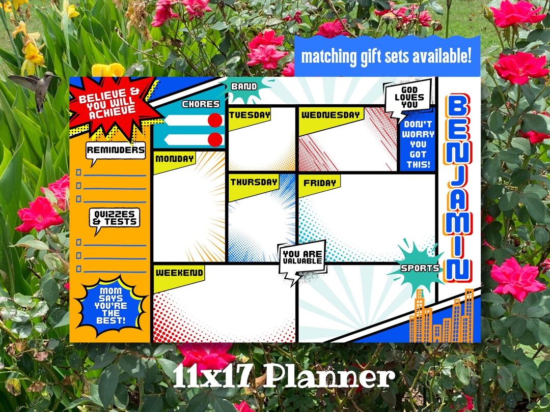 Superhero Comic Strip Stationery Set, Personalized Notepad for Kids ...