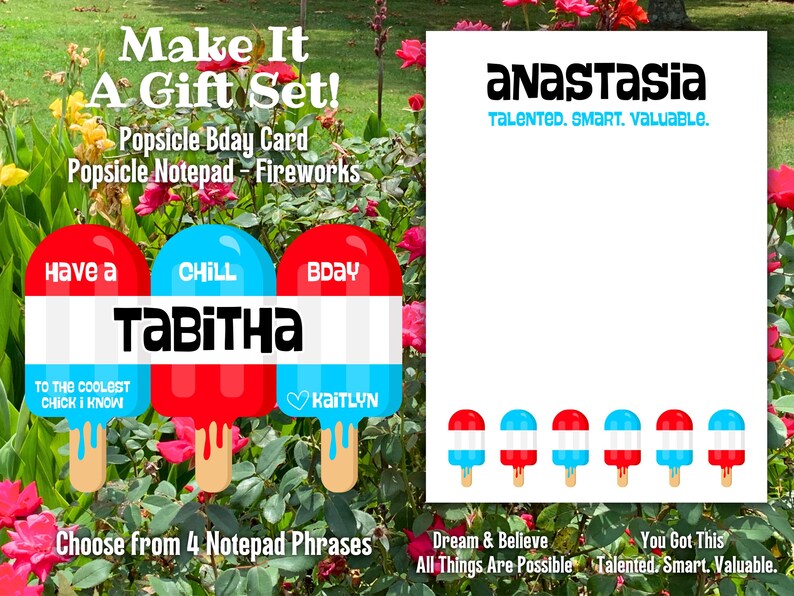 Popsicle Stationery, Summer Camp Cards, Ice Cream Notecards, July 4th ...