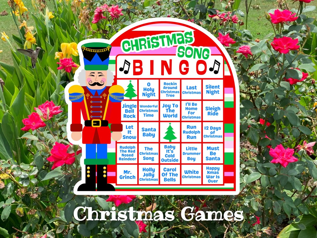 Christmas Song Bingo, Holiday Party Games, Classic Christmas Songs ...