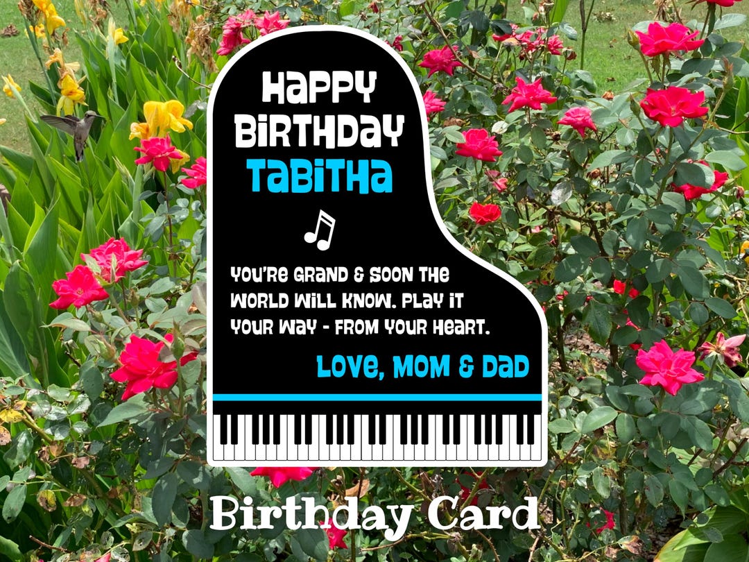 Piano Birthday Card, Personalize Card for Musicians, Musical Card, Card ...