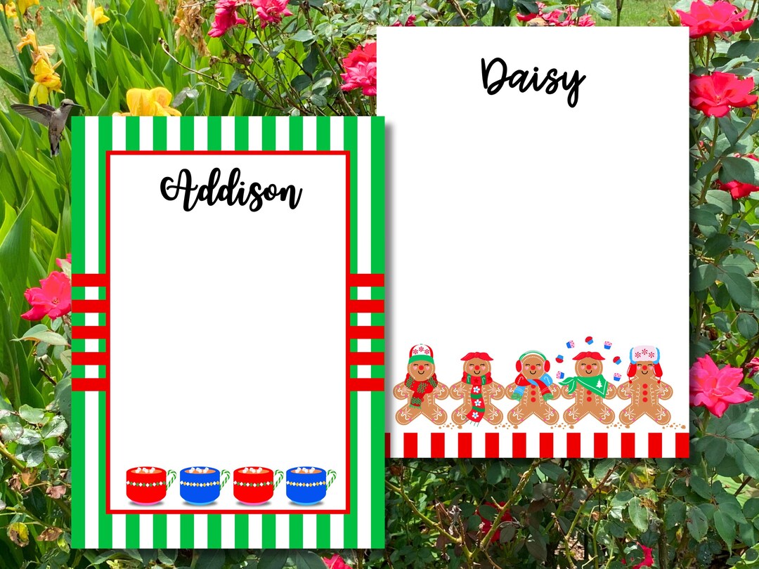 Personalized Christmas Notepads, Holiday Stationery, Secret Santa Gift ...