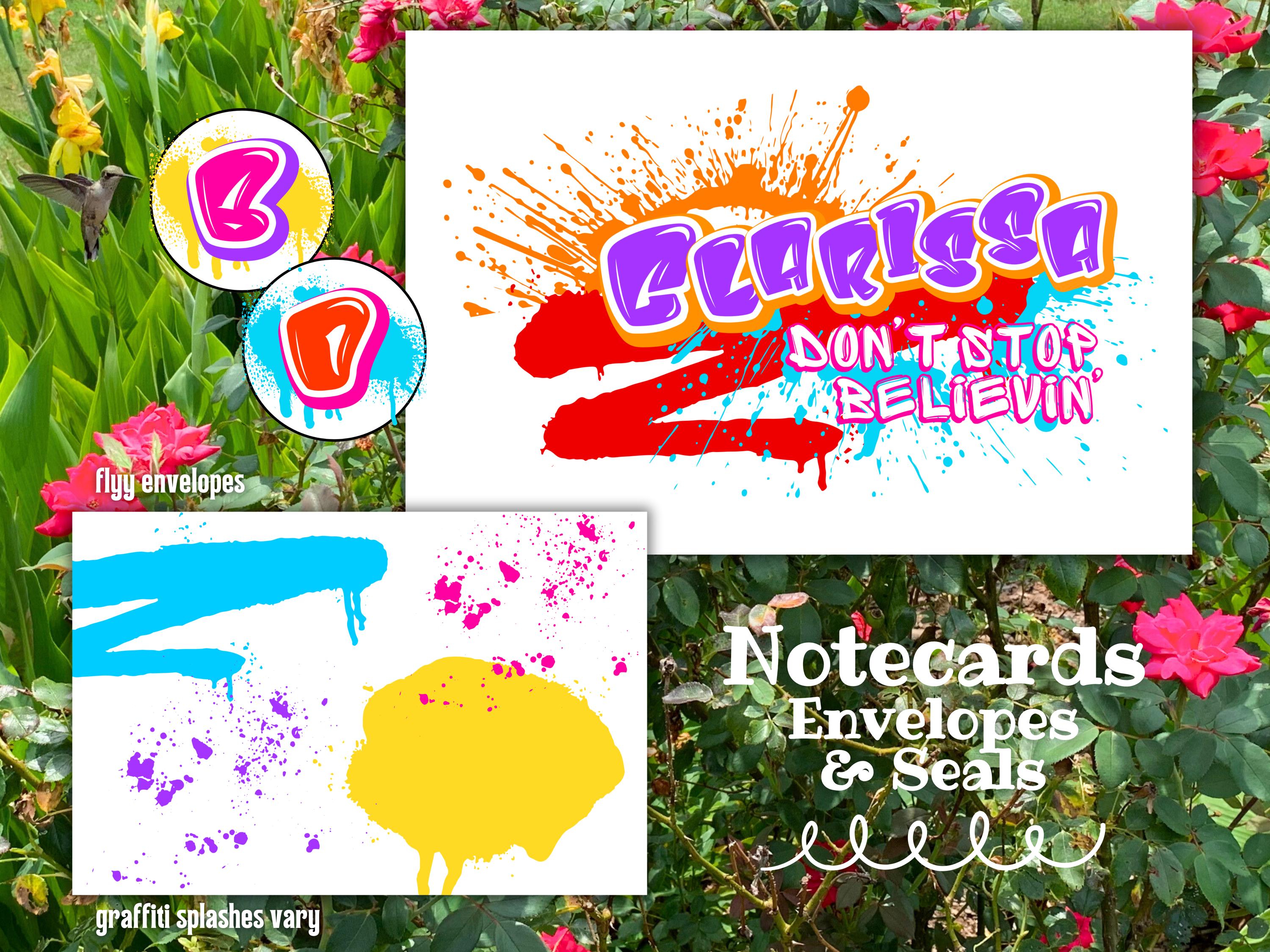 80s Graffiti Stationery Set, 1980s Personalized Notecards, 80s ...