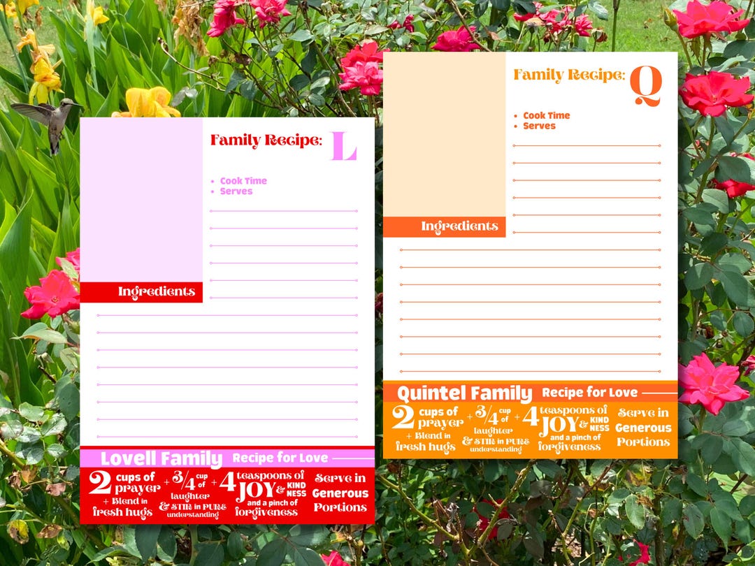 Personalized Family Recipe Notepad, Holiday Recipe, Custom Notepad ...