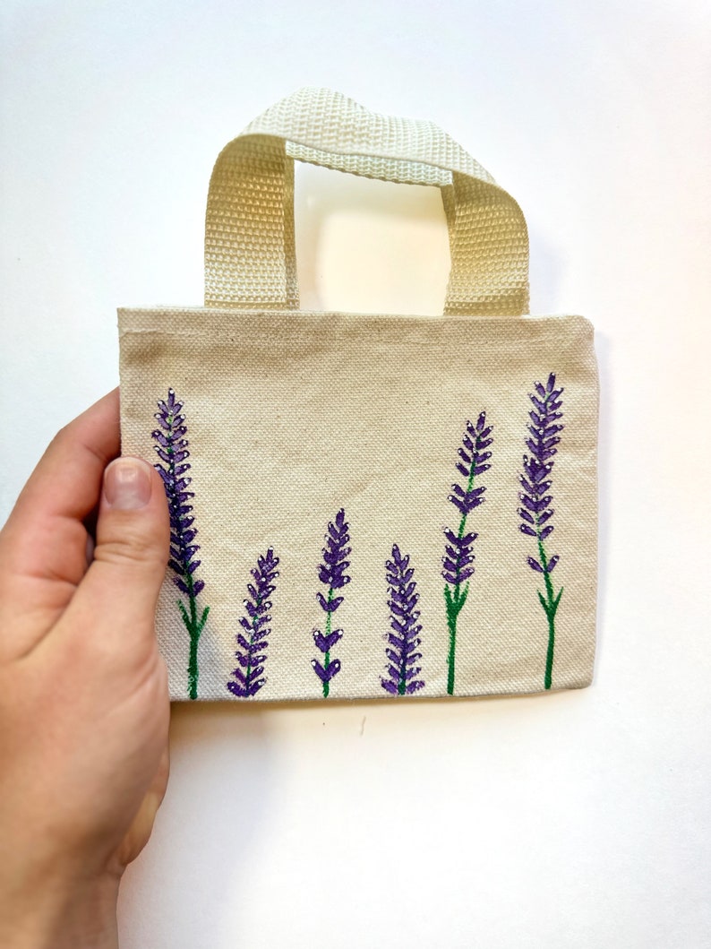 Hand Painted Lavender Tote Gift Bag - Etsy