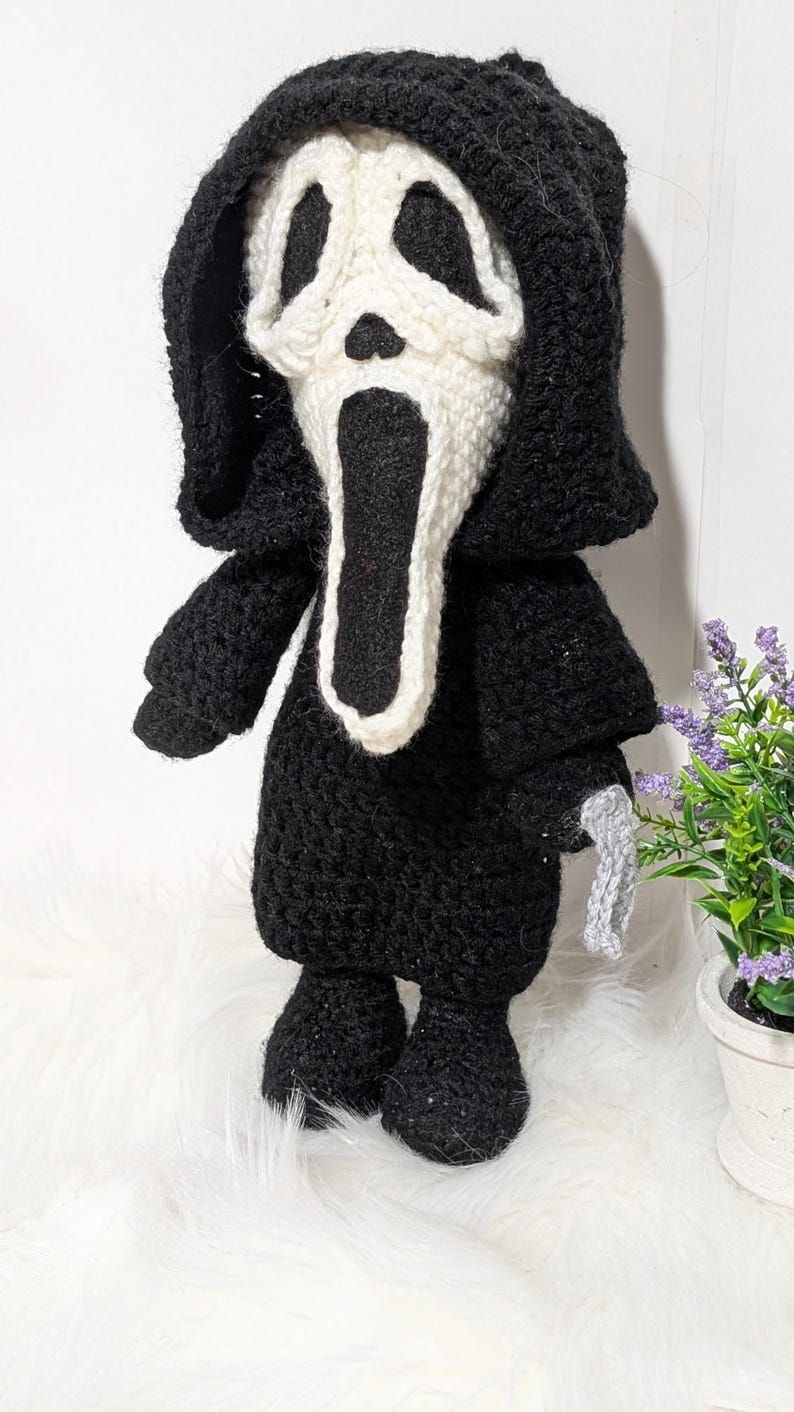 Custom Handmade Crochet Ghostface Plush | Horror Movie-inspired Doll ...