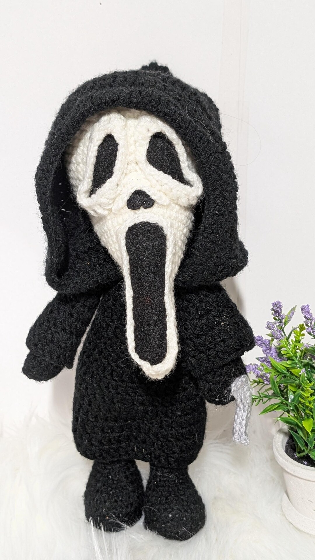 Custom Handmade Crochet Ghostface Plush | Horror Movie-inspired Doll ...