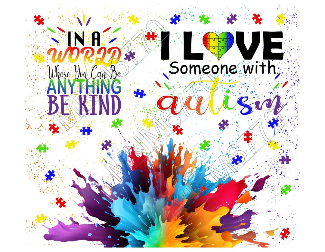 Tumbler Wrap 8.2"x9.3" Autism - PNG - Etsy