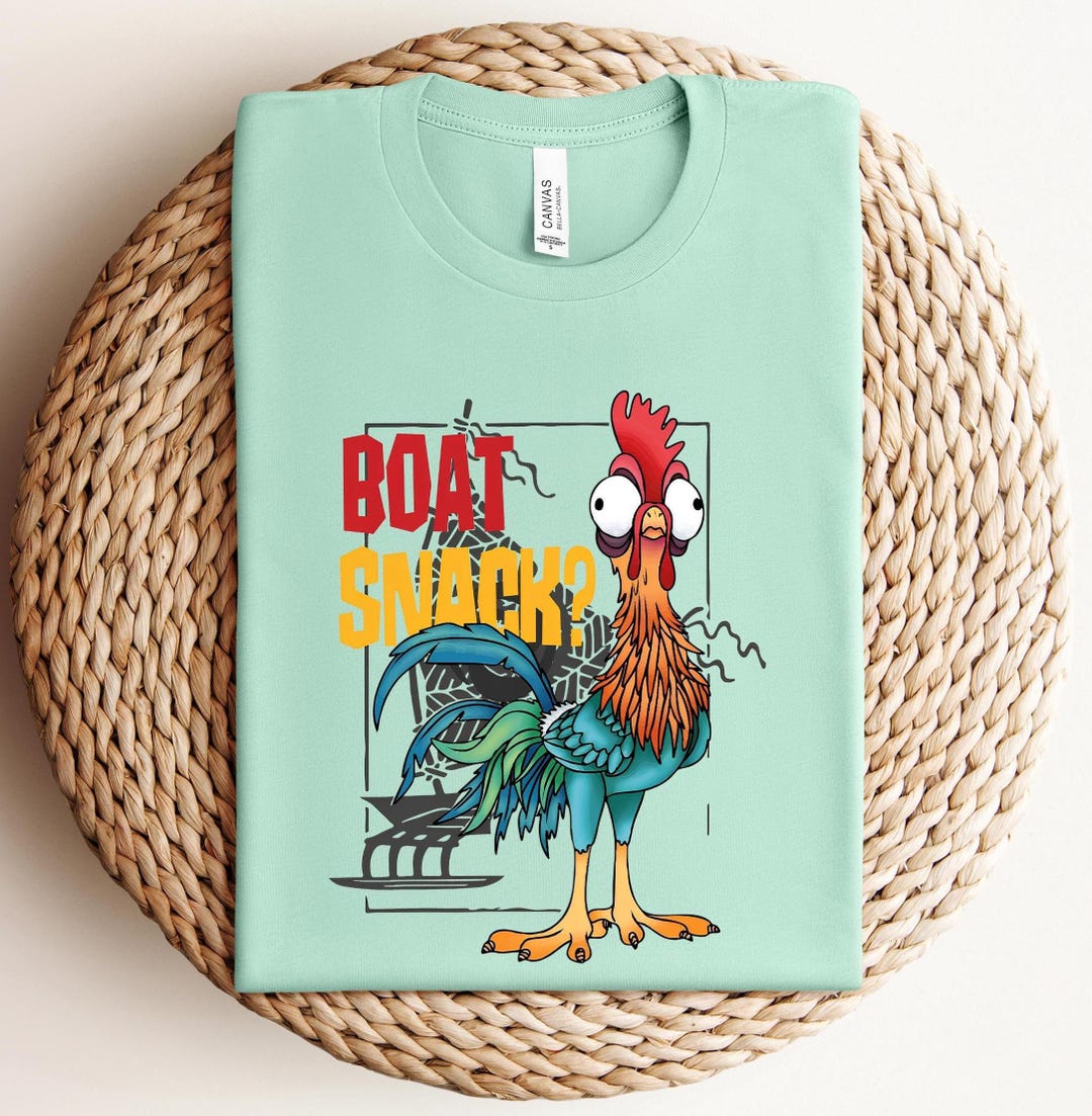 Funny Hei Hei Moana Shirt, Boat Snack Chicken T-shirt, Disney Character ...