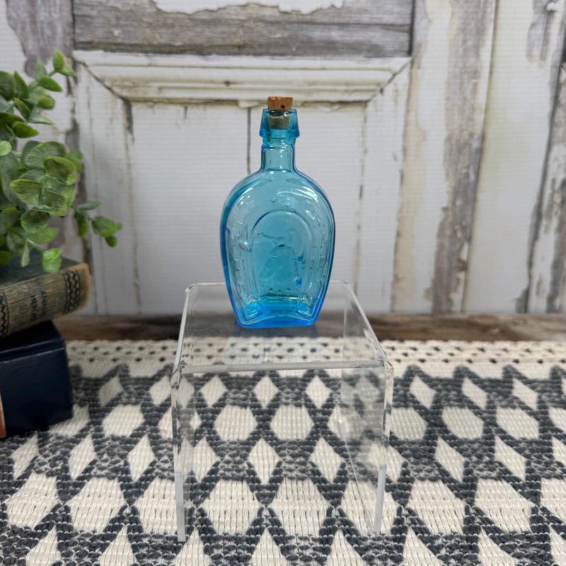 Blue Glass Bottle - Etsy