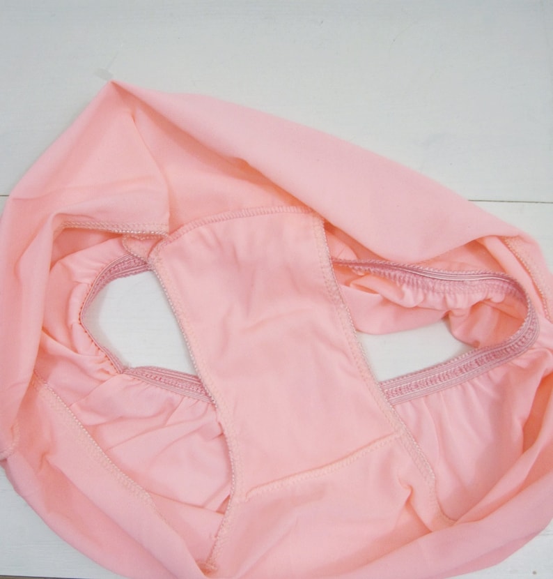 Vintage 60s 70s Panties Nylon Full Cut Double Nylon Pink Etsy