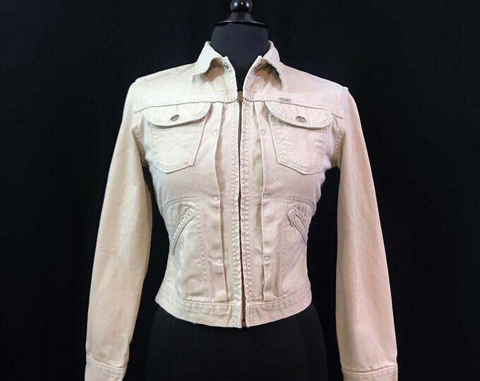 Vintage 60s Wrangler Blue Bell Jacket Pleated Dot Front Scovill Zipper ...